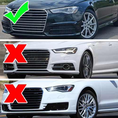 Audi A6 S-Line S6 C7 2015-2018 Matte Black Honeycomb Style Fog Light ...